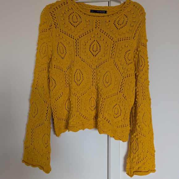 sfera collection | Sweaters | Yellow Crochet Sweater | Poshmark